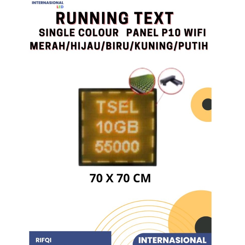 Jual RUNNING TEXT LED P10 SINGLE COLOUR MERAH/HIJAU/BIRU/KUNING/PUTIH ...