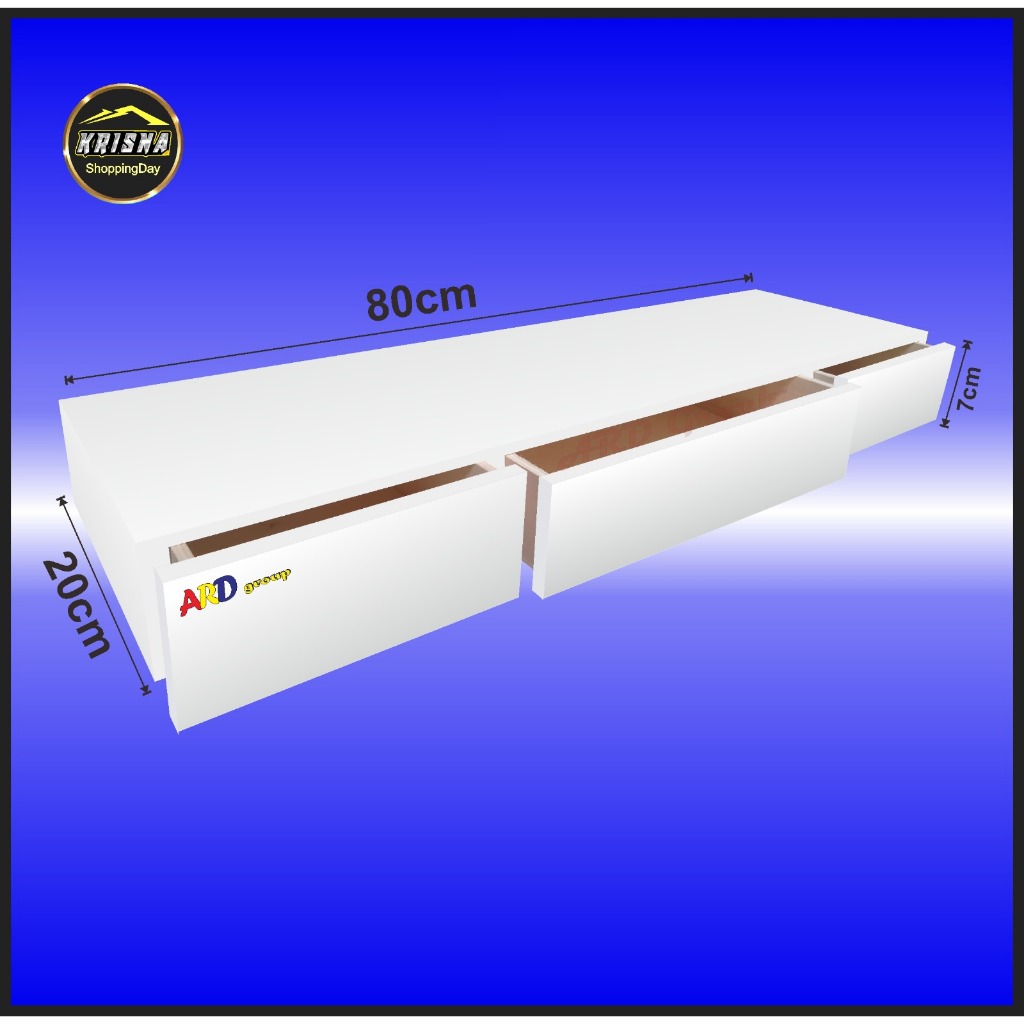 Jual (RL 012)Rak Dinding Ambalan Laci Minimalis 3 pintu Melayang / Meja ...