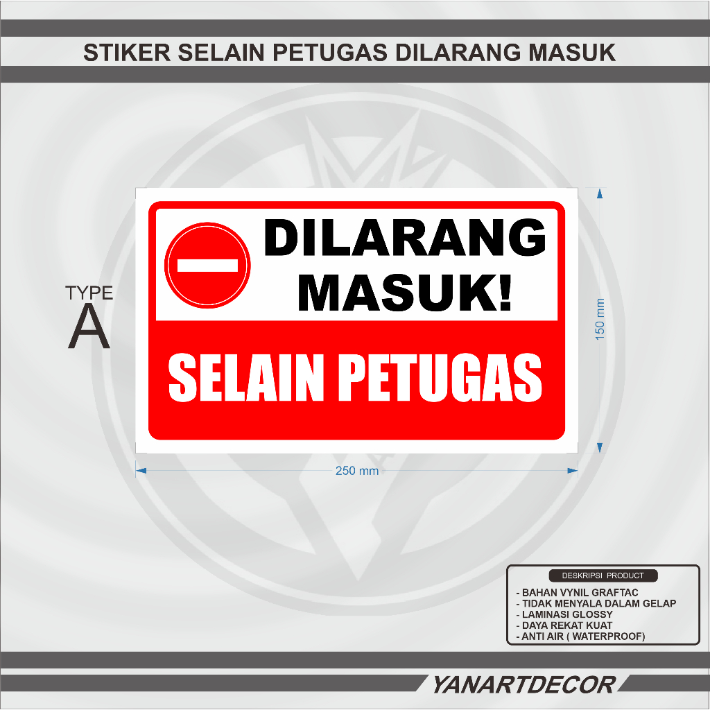 Jual STIKER SELAIN KARYAWAN DILARANG MASUK, STIKER STAFF ONLY, STIKER KARYAWAN DILARANG MASUK ...