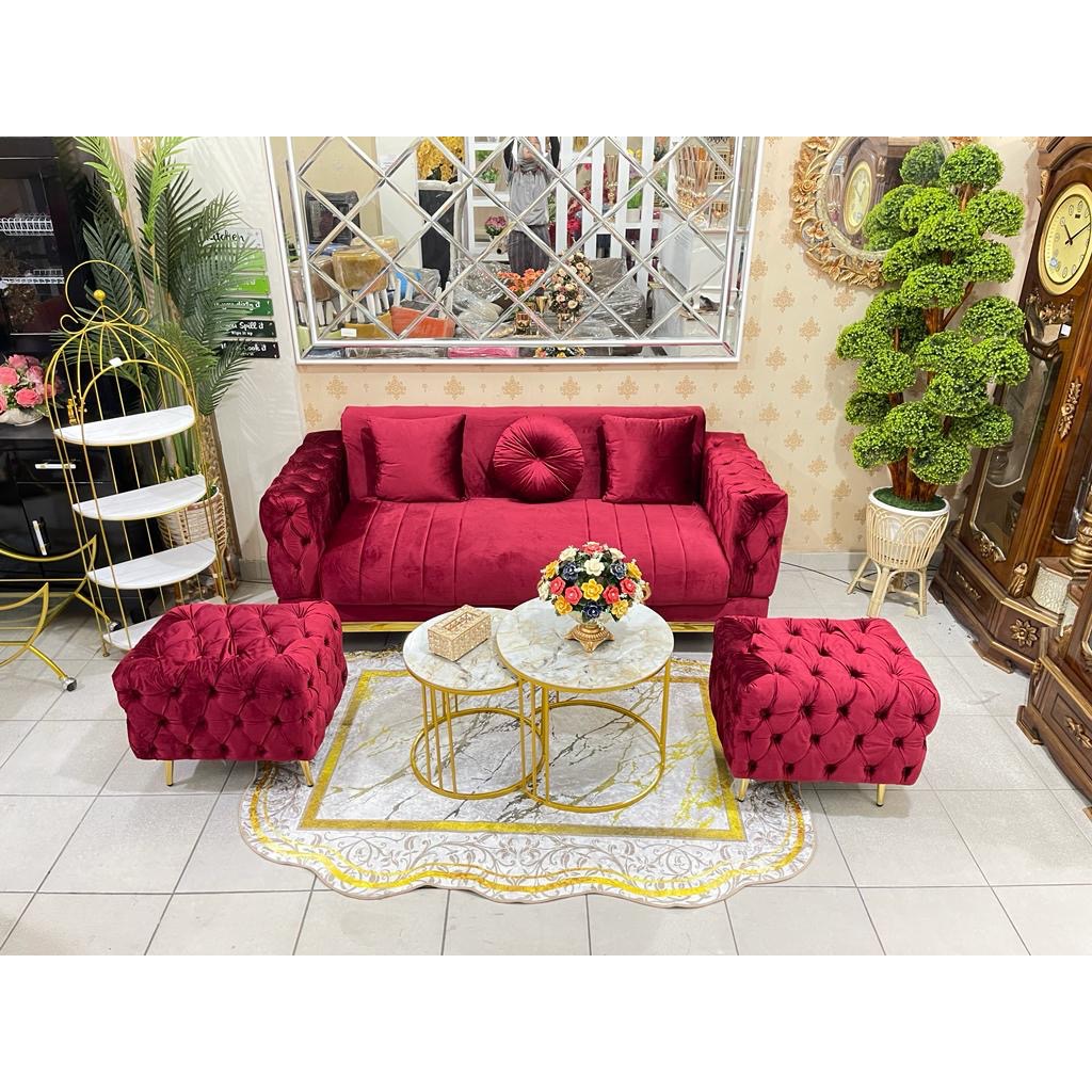 Jual SOFA MINIMALIS SET SETOOL 1 PASANG MEJA HPL/GERANIT | Shopee Indonesia