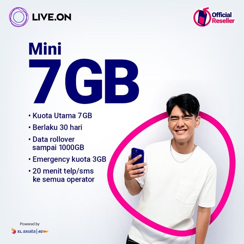 Jual Kartu Perdana Live.On MINI 7GB+1GB Bonus Aktivasi (30 Hari ...