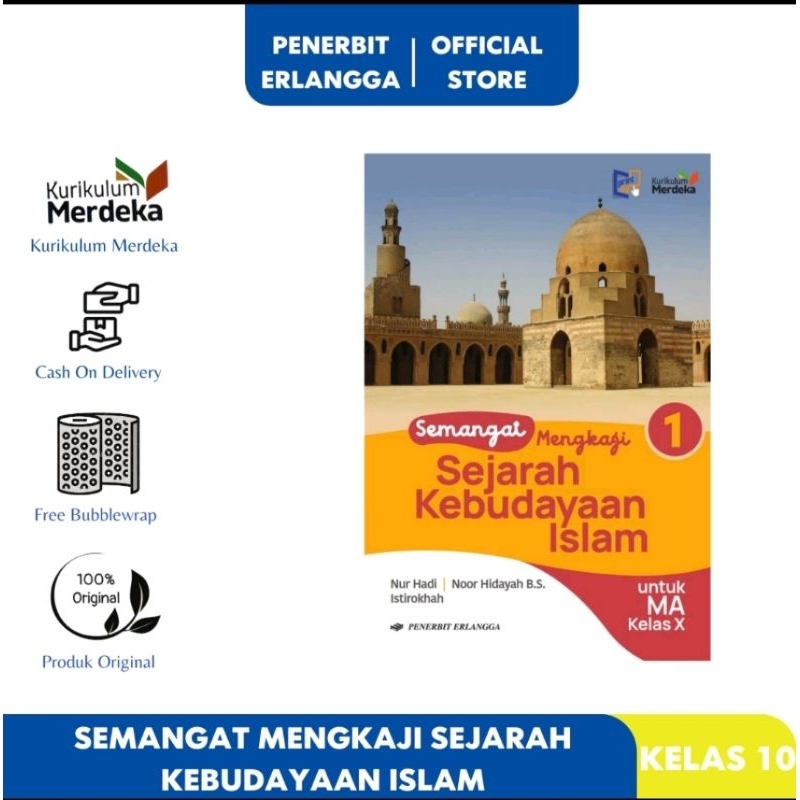 Jual ORI buku teks sejarah kebudayaan Islam kurikulum merdeka untuk MA kelas 10 penerbit ...