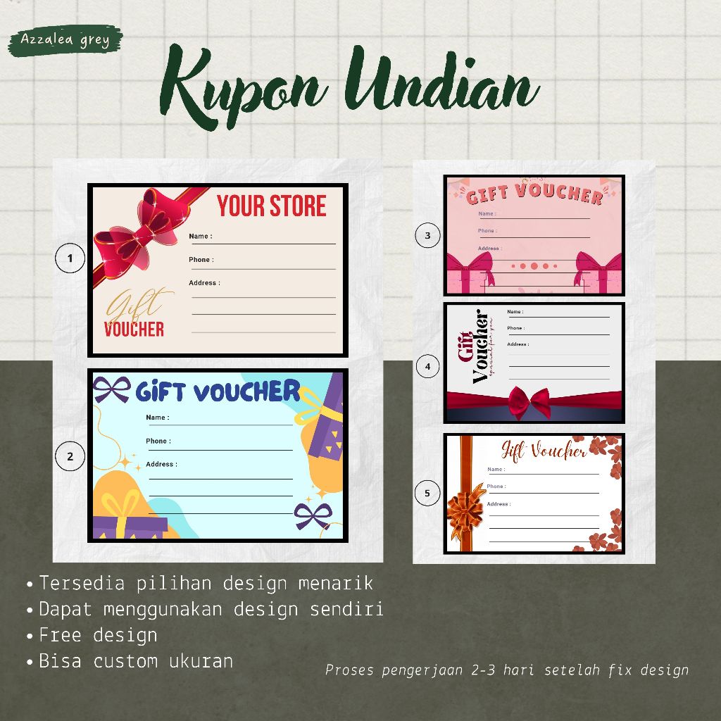 Jual Kupon Undian Ukuran 6x9cm Kertas AP150 | Shopee Indonesia