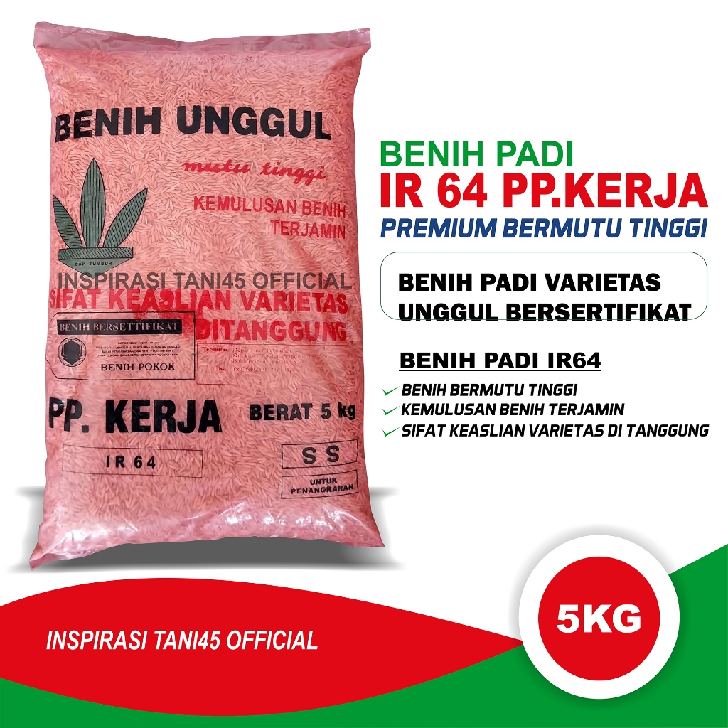 Jual Benih Padi IR 64 5kg/Benih Padi IR 64 Super 5kg/Benih Padi Unggul IR 64 5kg/Benih Padi IR ...
