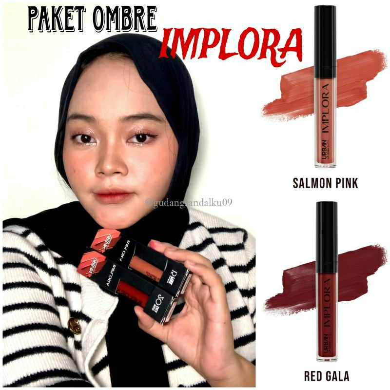 Jual Paket Ombre Lips Implora Salmon Pink dan Red Gala Ombrelips ...