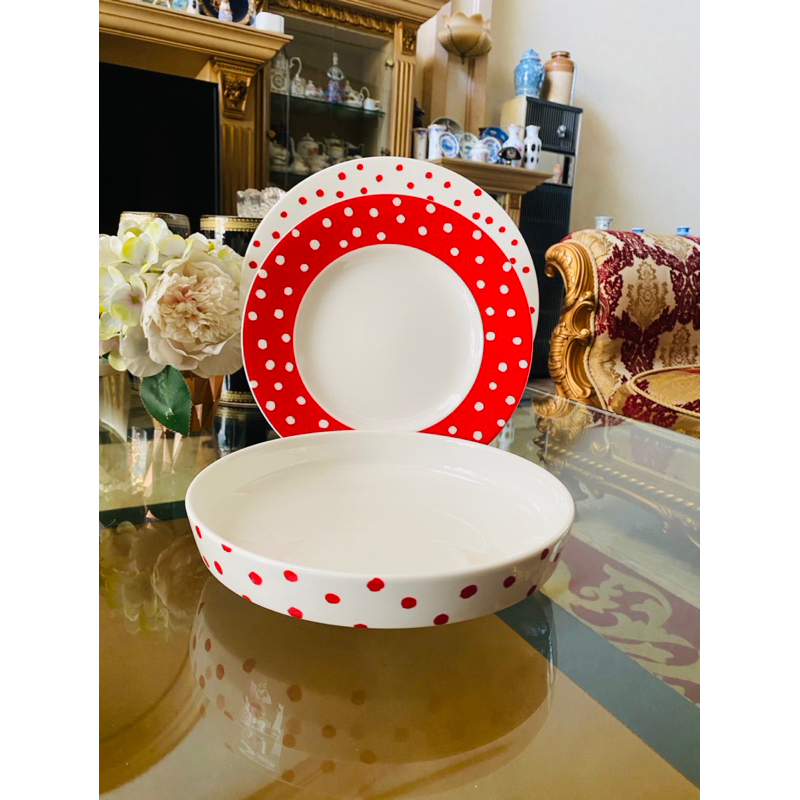 Jual Dinner Set Kate Spade Lenox Primrose Drive Cobalt - Red 3 Pcs ...