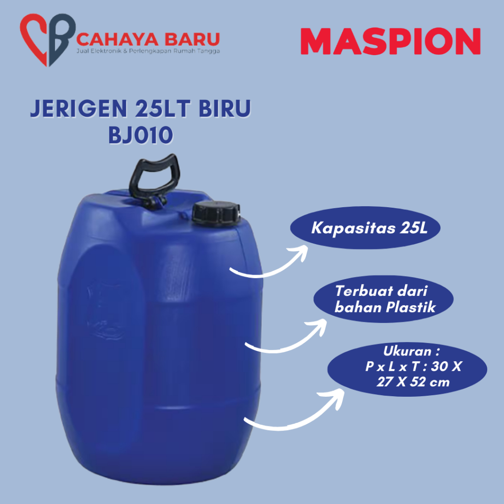 Jual MASPION JERIGEN 25LT BIRU BJ010 | Shopee Indonesia