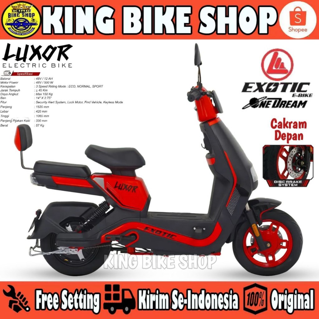 Jual Sepeda Listrik Electric E Bike EXOTIC LUXOR Disc Brake 500 Watt ...