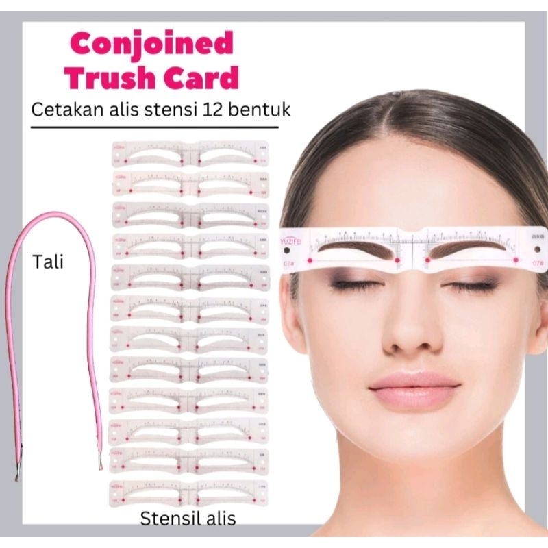 Jual CETAKAN ALIS Dengan 12 Model/ Cetakan Alis Pengait / Eyebrow Ruler ...