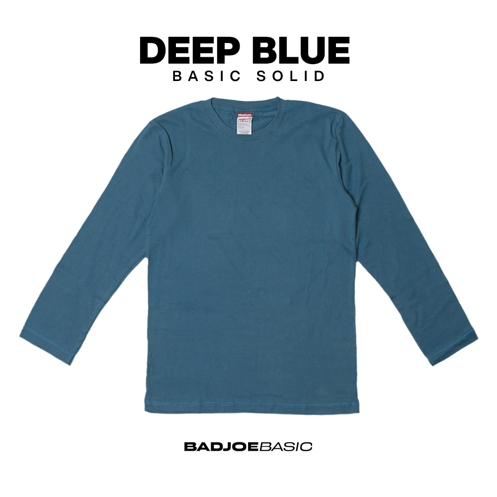 Jual WARNA DEEP BLUE - Kaos Polos Cotton Premium - Lengan Panjang Pria Wanita - Bikinbadjoe ...