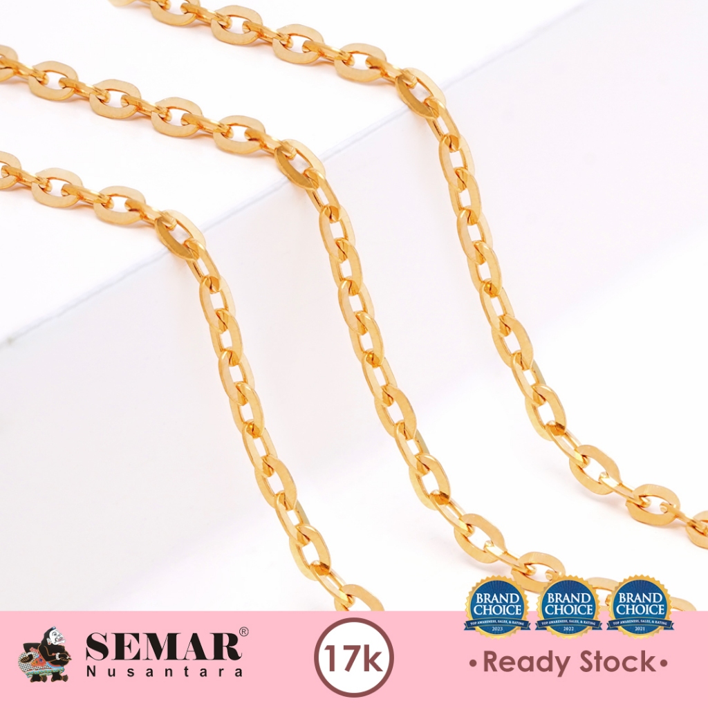 Jual Kalung Emas Rantai Lorenia Polos Gold 17K Semar Nusantara | Shopee ...