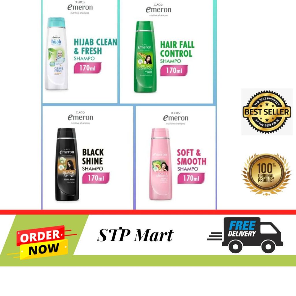 Jual EMERON SHAMPOO 170ML Hijab / Hairfall / Black Shine / SHAMPO ...