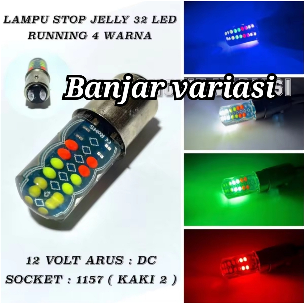 Jual Lampu Stop Rem Belakang RGB Jelly 4 Warna Led 2 Mode Flash Kedip Universal Bisa Untuk Motor ...