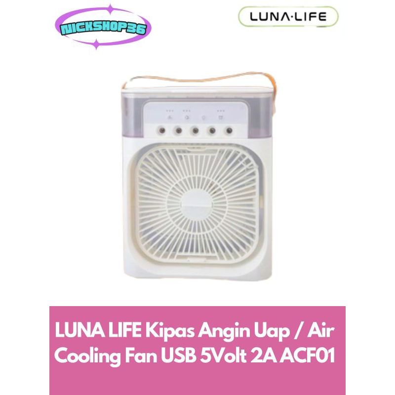 Jual Air Cooler Fan Kipas Angin Lampu LED Portable Luna ACF01 | Shopee Indonesia