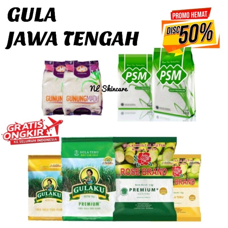 Jual [TERLARIS] PAKET GULA PASIR KEMASAN 1KG ALL VARIANT 1 & 2 & 3 PACK ...