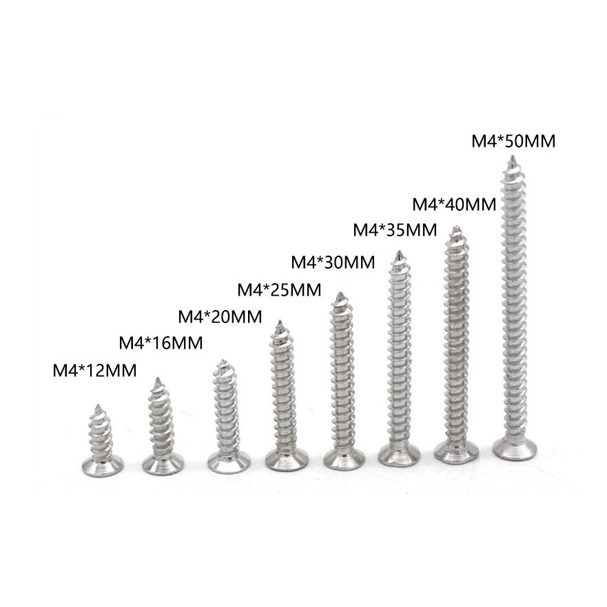 Jual Sekrup M4 Stainless 304 / Screw / Baut / Skrup / Tapping FH Flat ...