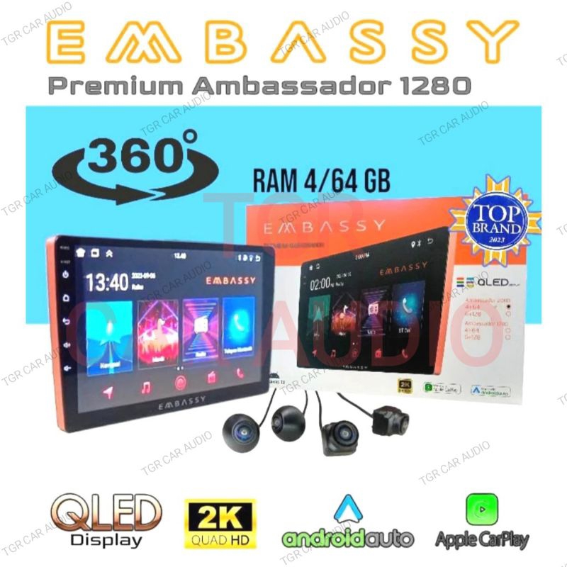 Jual head unit android 9 inch embassy premium ambassador 1280 em 999 4 ...