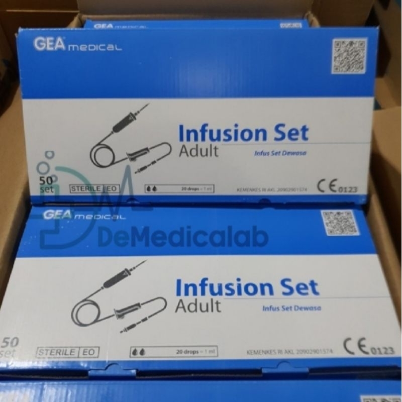 Jual ECER Infuset Dewasa GEA Infusion Set Adult Selang Infus Set Dewasa ...