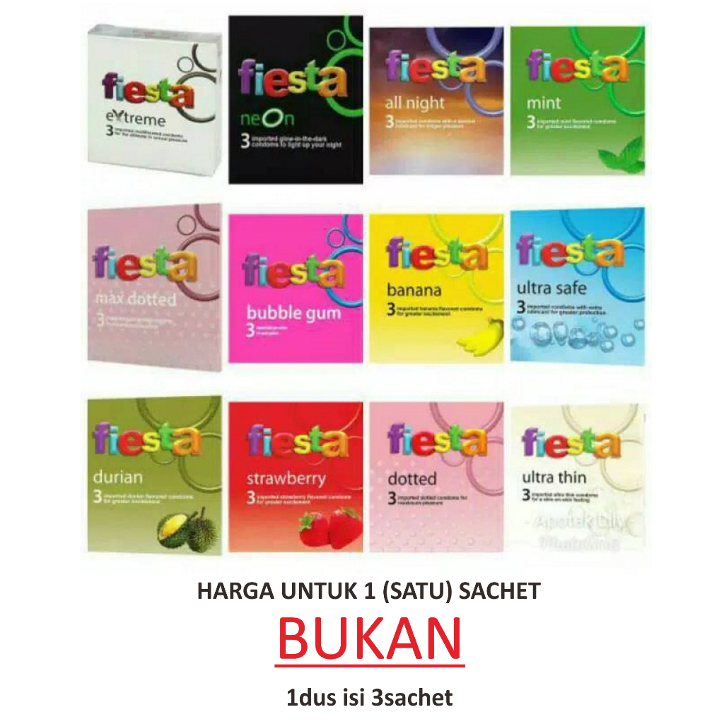 Jual [ ECER PER 1 SACHET ] Kondom Fiesta Ultrathin Safe Delay Max ...