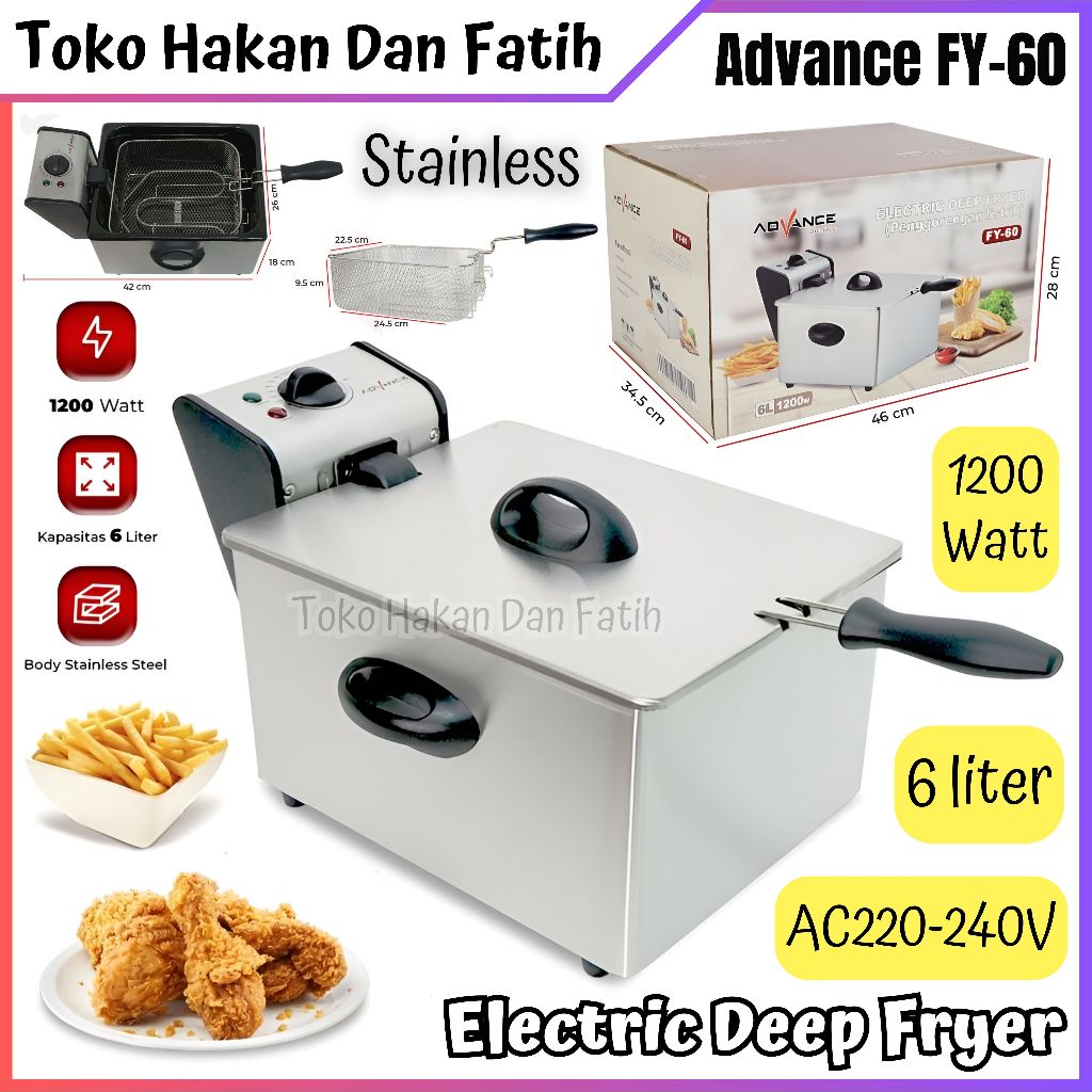 Jual Electric Deep Fryer Advance FY-60 Menggoreng dengan listrik 6 ...