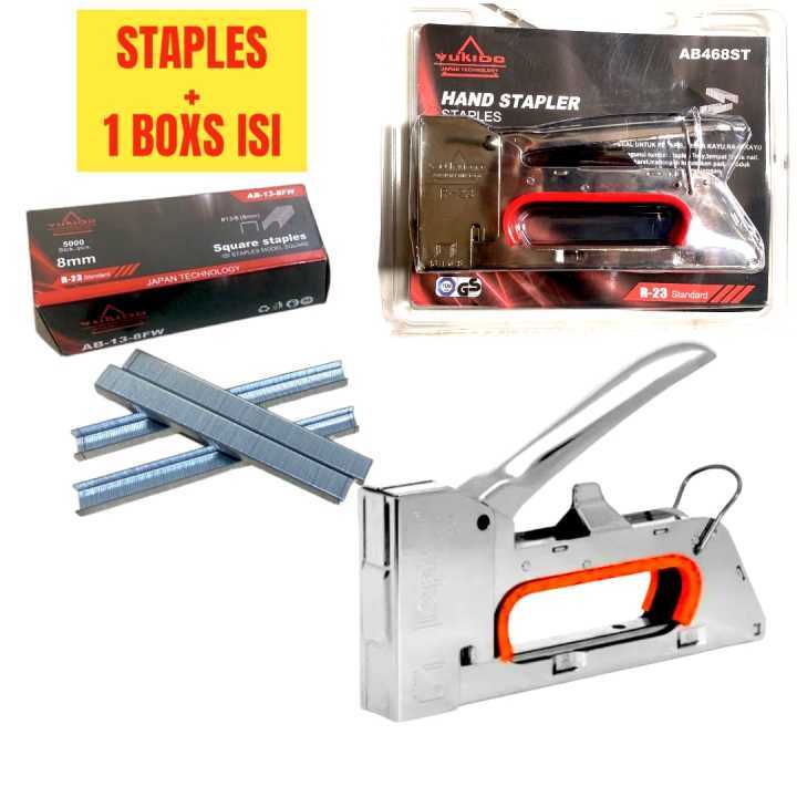 Jual MURAH Stapler Tembak / Cekrekan / Pengokot / Hekter Gun Tacker / Guntacker Staples Sofa ...