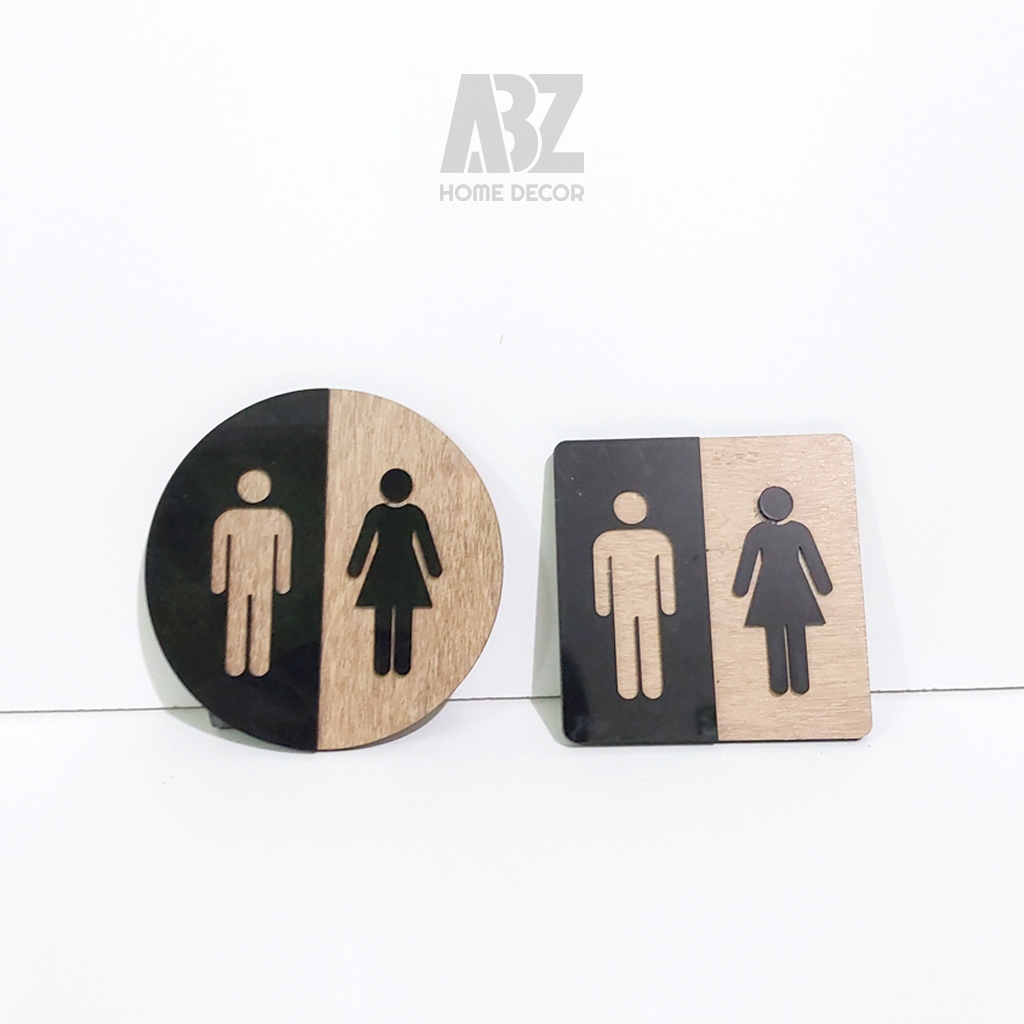 Jual Papan Tanda Sign Board Toilet Akrilik Kayu | Shopee Indonesia