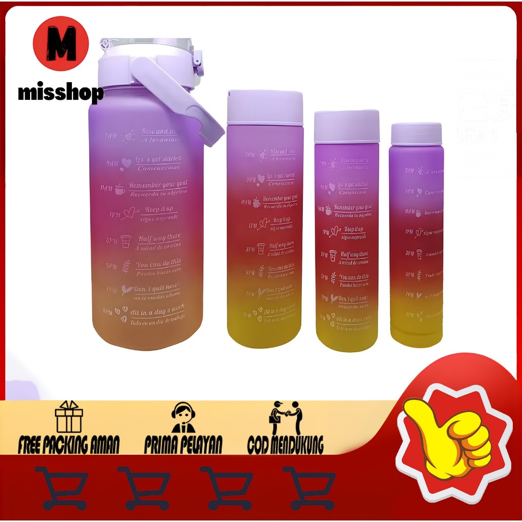 Jual (MS) Botol Viral 4in1 Beranak 4 Gradasi 3 Warna 2L+900ml+500ml+300ml | Shopee Indonesia