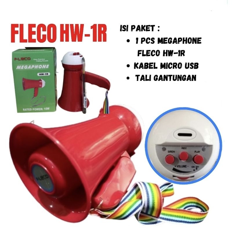 Jual Megaphone Mini / Toa Kecil / Pengeras Suara Multifungsi FLECO HW ...