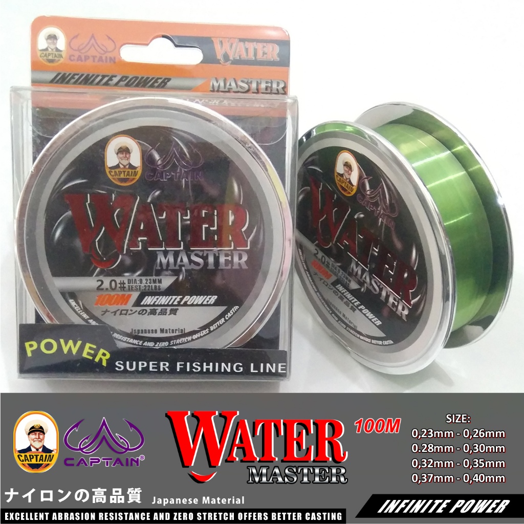 Jual Senar Pancing Mono Captain Water Master 100M 0,23mm 0,26mm 0,28mm ...