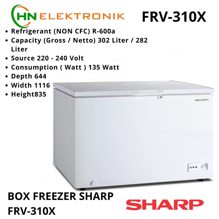 Jual CHEST FREEZER BOX SHARP 300 LITER FRV 310 X | Shopee Indonesia