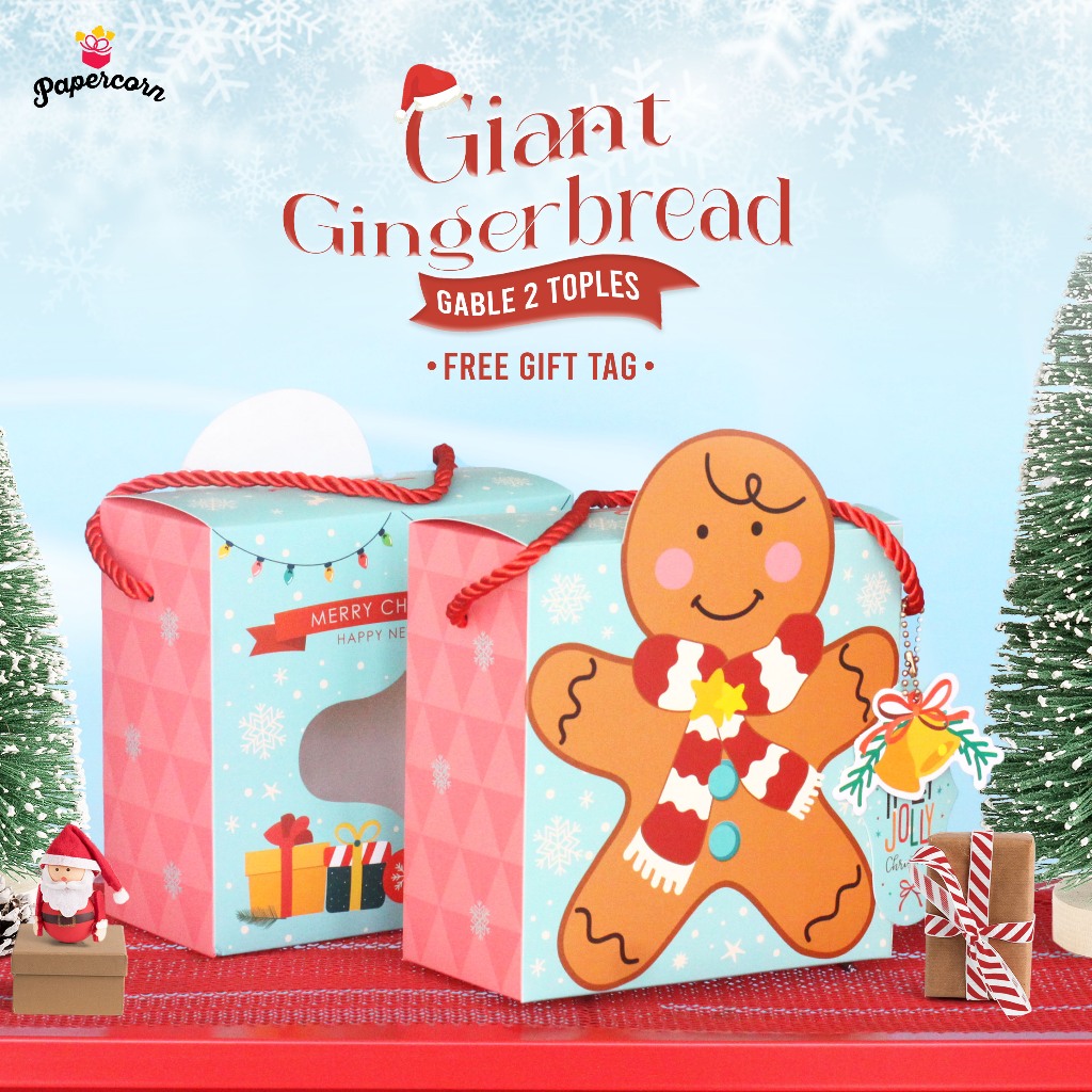 Jual 10 Pc Box Natal - Giant Gingerbread 2 Toples uk 15x7,6x15cm ...