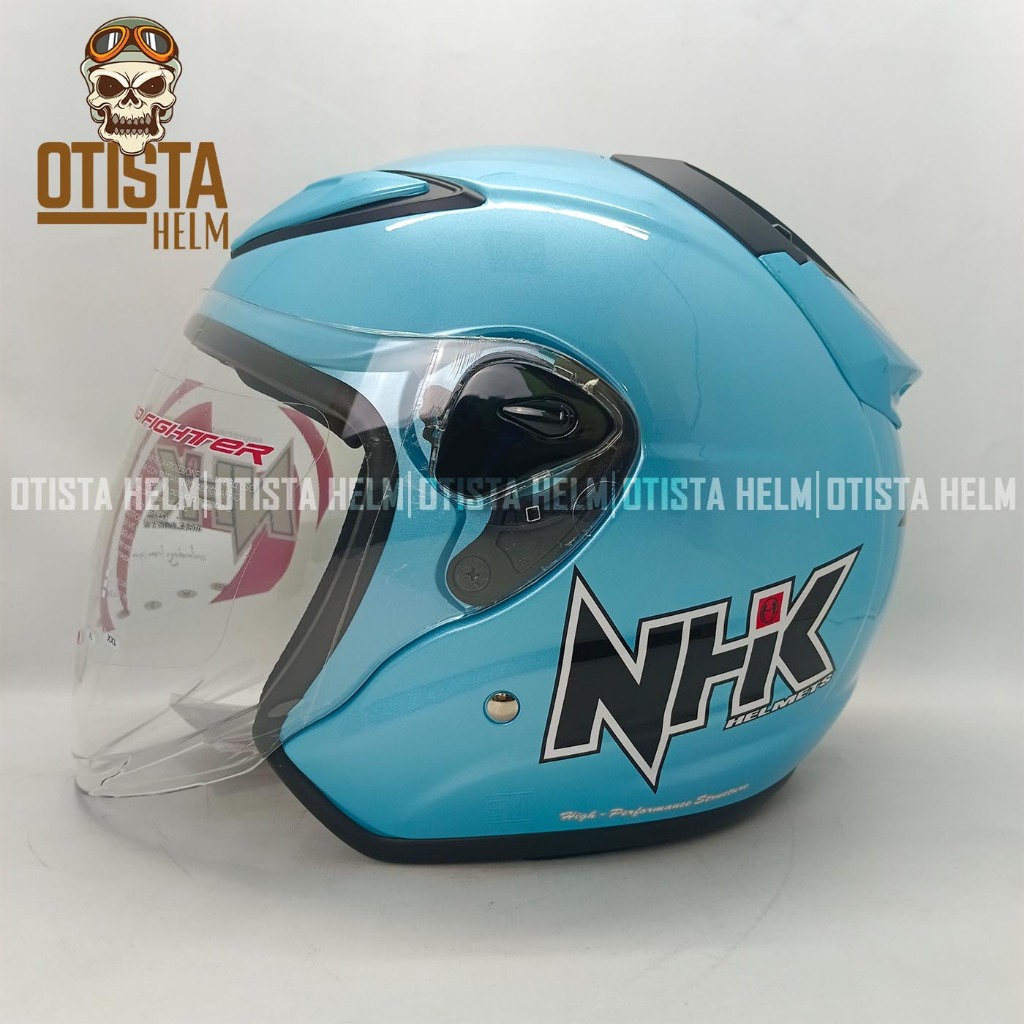 Jual Helm NHk R6 Solid Ice Blue | Single Visor - Clear | Shopee Indonesia
