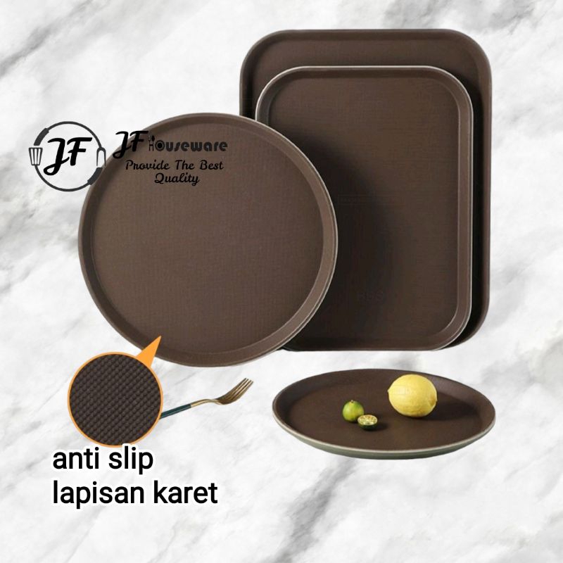 Jual Nampan penyajian makanan plastik anti slip / rubber tray | Shopee ...