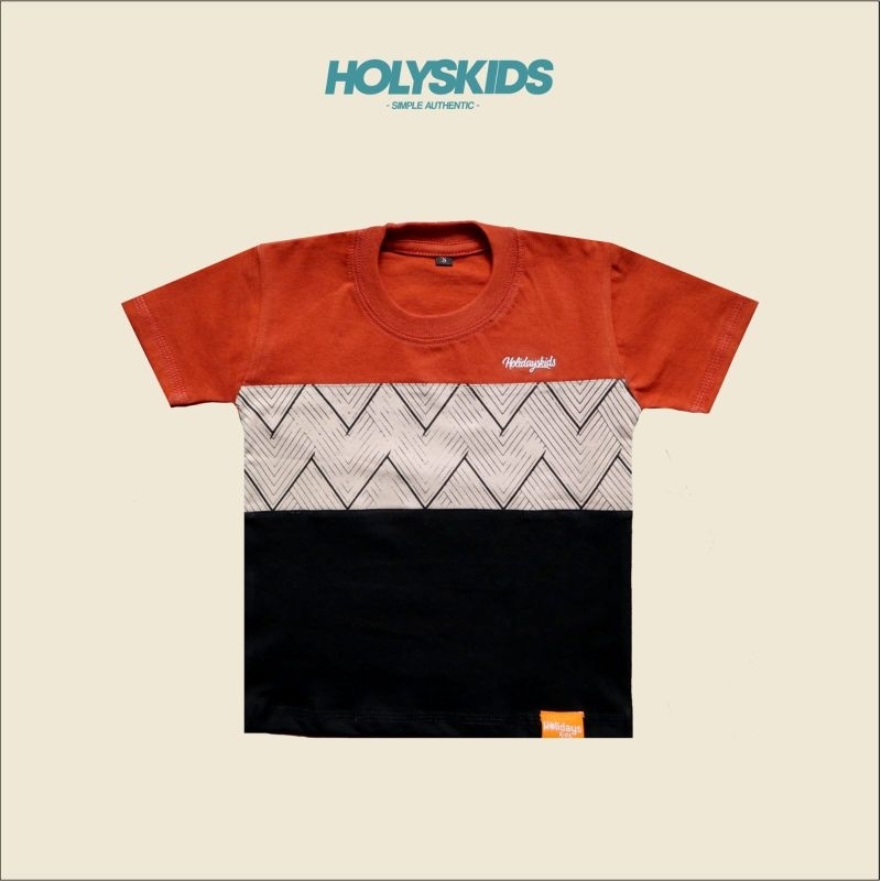 Jual Baju Kaos Anak Three Tone Patterr Zigzag Cotton Combed 24s Untuk ...