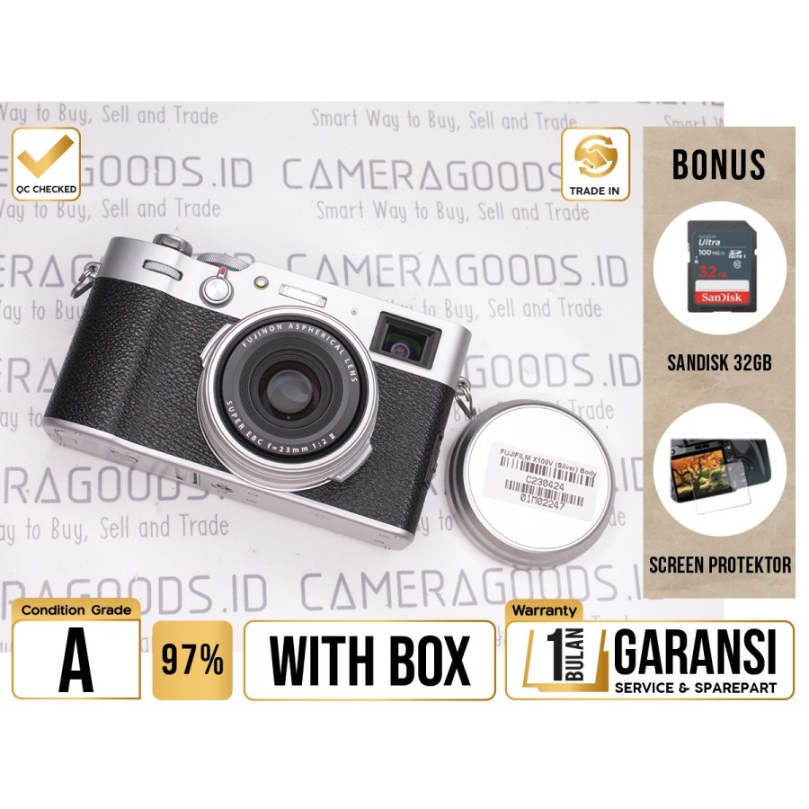 Jual Fujifilm X100V Silver Digital Camera - Grade A - C230424 | Shopee ...