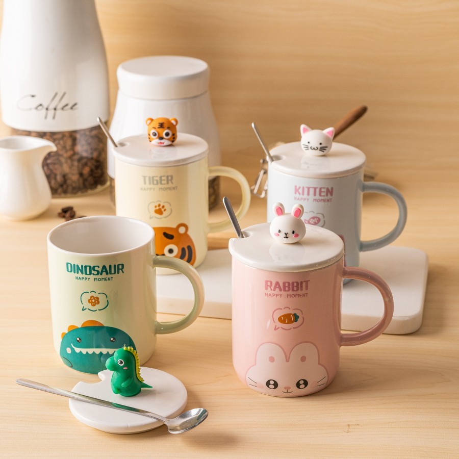 Jual Gelas Animal Cute Glass 350ml - Gelas Keramik Anak Lucu Mug ...