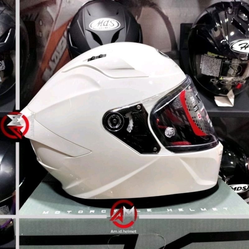 Jual HELM KYT STRIKER PLAIN WHITE FULL FACE KYT HELM STRIKER SOLID ...