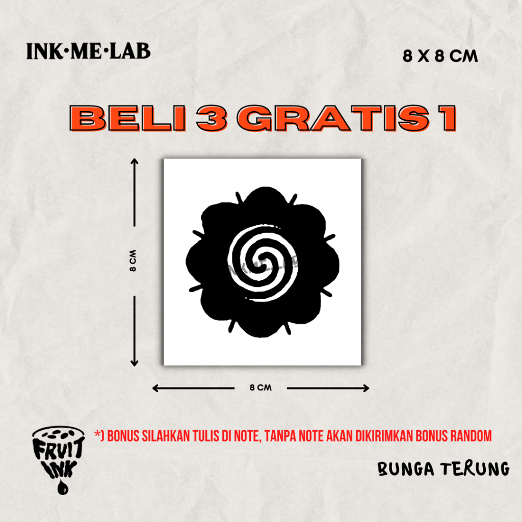 Jual Bunga Terung Tattoo by Inkmelab 8x8, Fruit Ink Tattoo Temporer ...