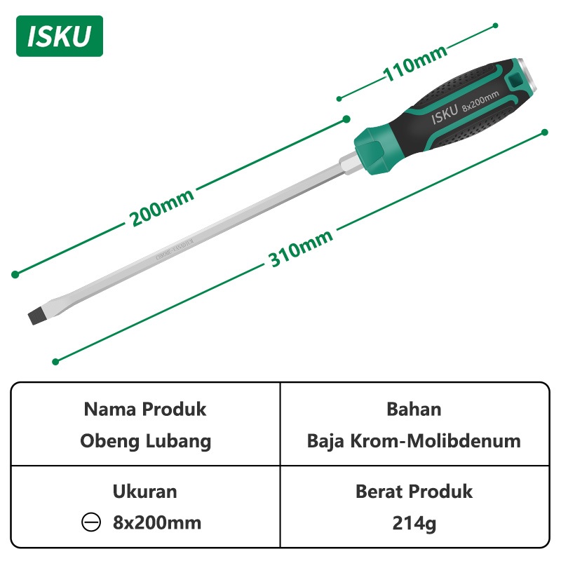 Jual ISKU Obeng Plus Minus Magnet/Screwdriver Sets Alat Perkakas obeng ...