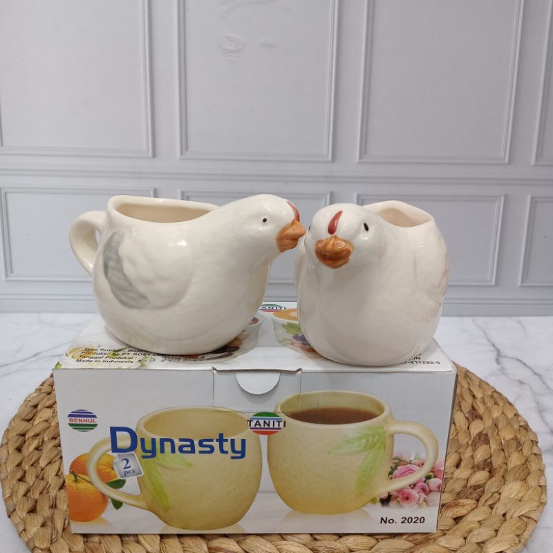 Jual MUG DYNASTY 02 AYAM/ CANGKIR BENTUK AYAM/ ISI 2 PCS/ MUG KADO ...
