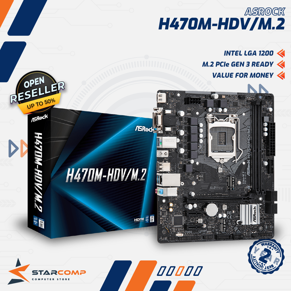 Jual ASRock H470M-HDV/M.2 Motherboard H470 LGA 1200 DDR4 mATX | Shopee ...