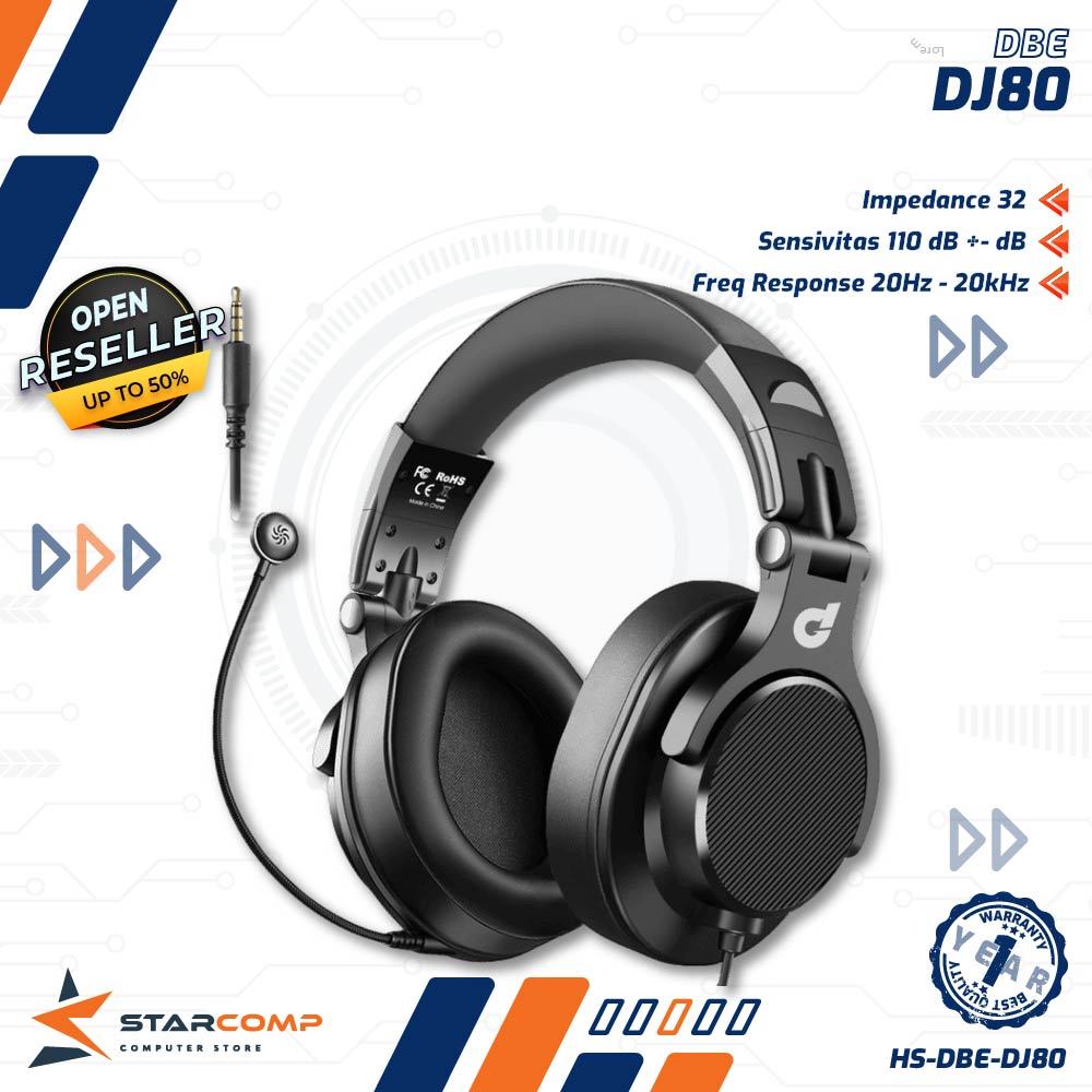 Jual dbE DJ80 Foldable DJ Headphone with Detachable Microphone | Shopee ...