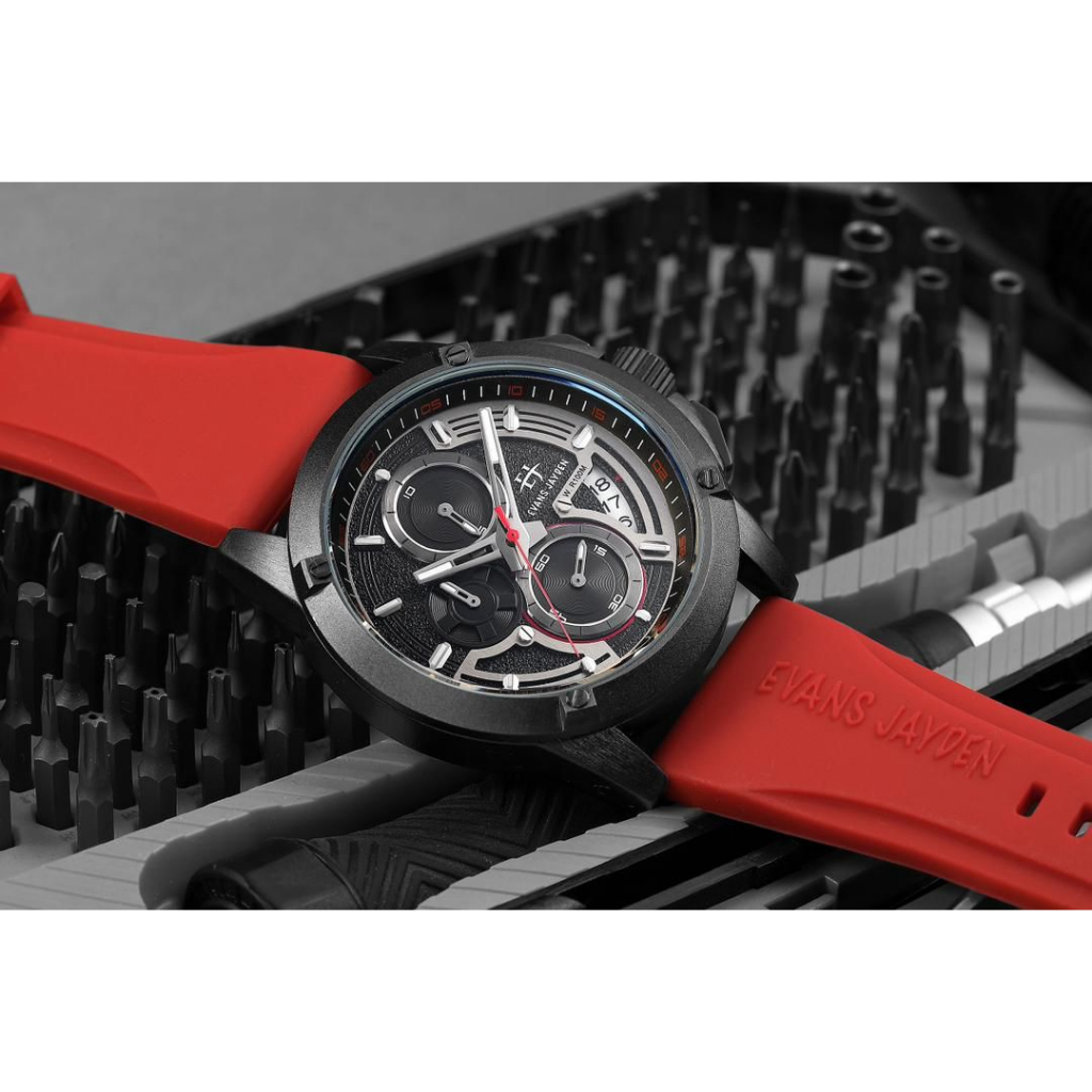 Jual Jam tangan Rubber Evan Jayden 9551 Original 100%, Saphire Glass ...