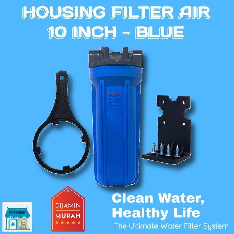 Jual HOUSING FILTER AIR NANOTEC NANO 10 INCH 10” CLEAR BLUE BIRU DRAT 1 ...