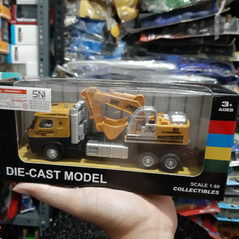 Jual Mainan Diecast Truk angkut kontruksi excavator | Shopee Indonesia