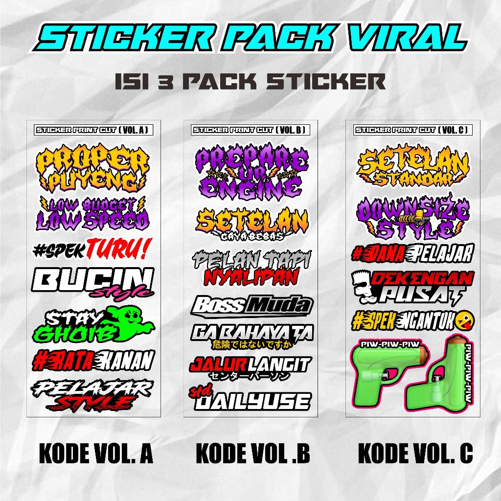 Jual Sticker Racing Vinyl Pack Print & Cut Stiker Motor Mobil ( PAKET 3 ...
