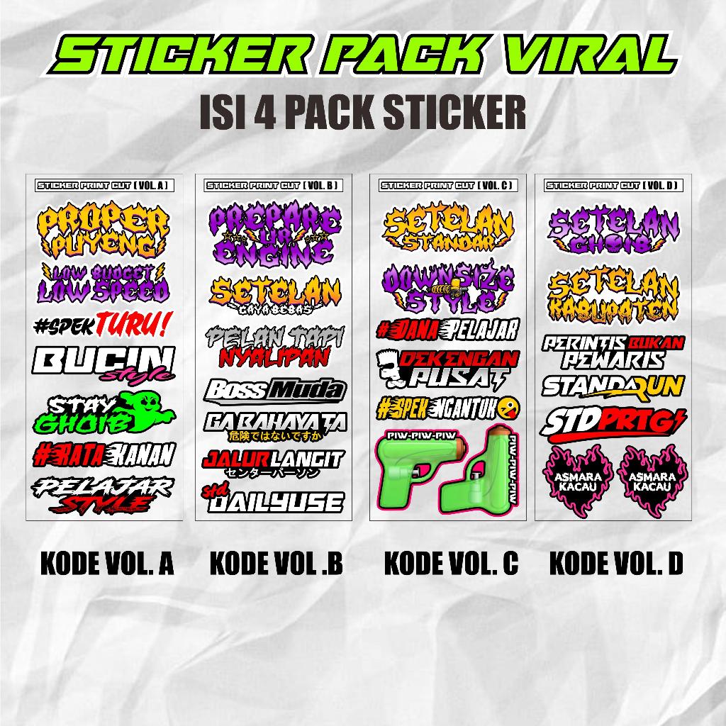 Jual Sticker Racing Vinyl Pack Print & Cut Stiker Motor Mobil ( PAKET 4 ...
