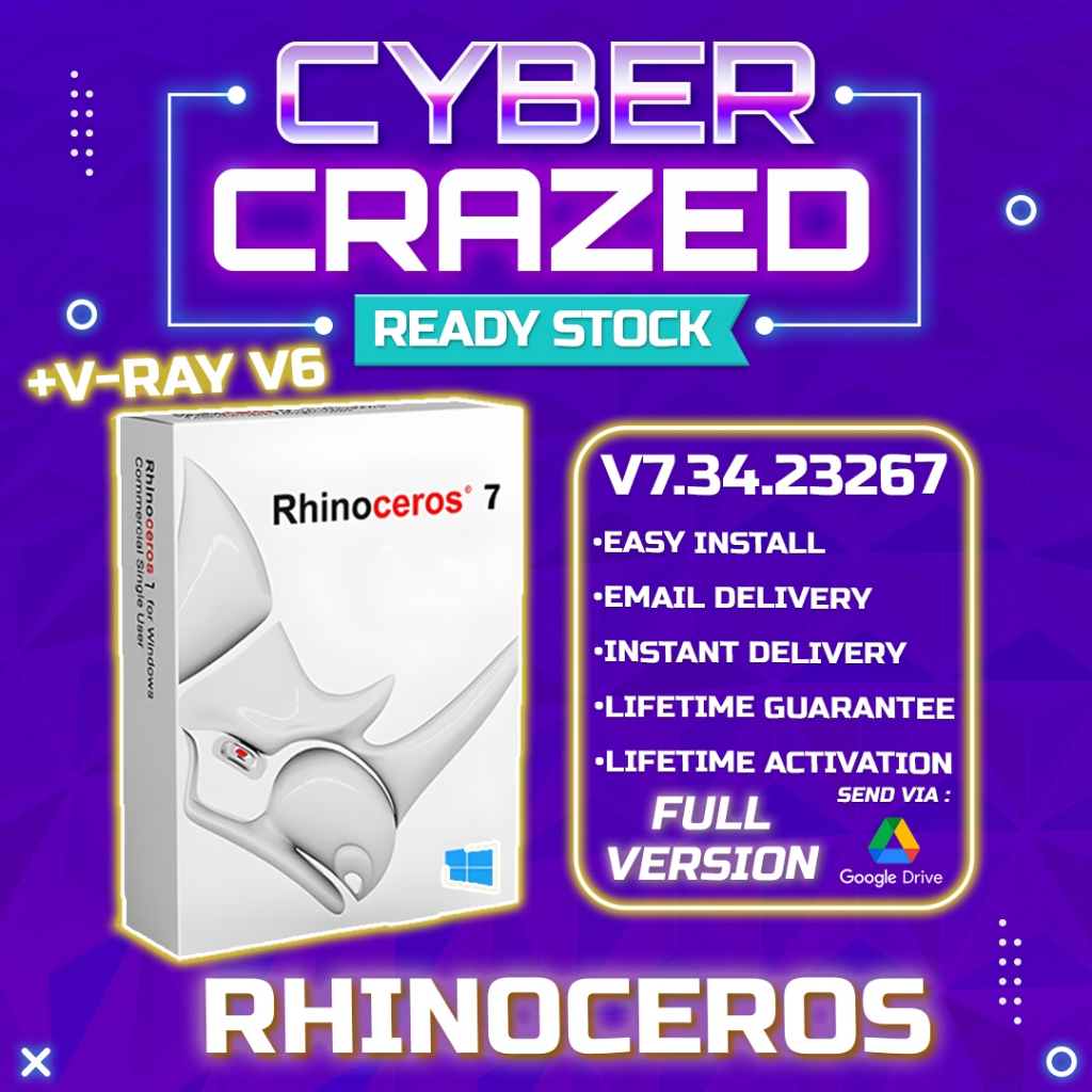 Jual Rhinoceros v7.34.23267.11001 + V-Ray v6 Full Version (Versi Terbaru) | Shopee Indonesia