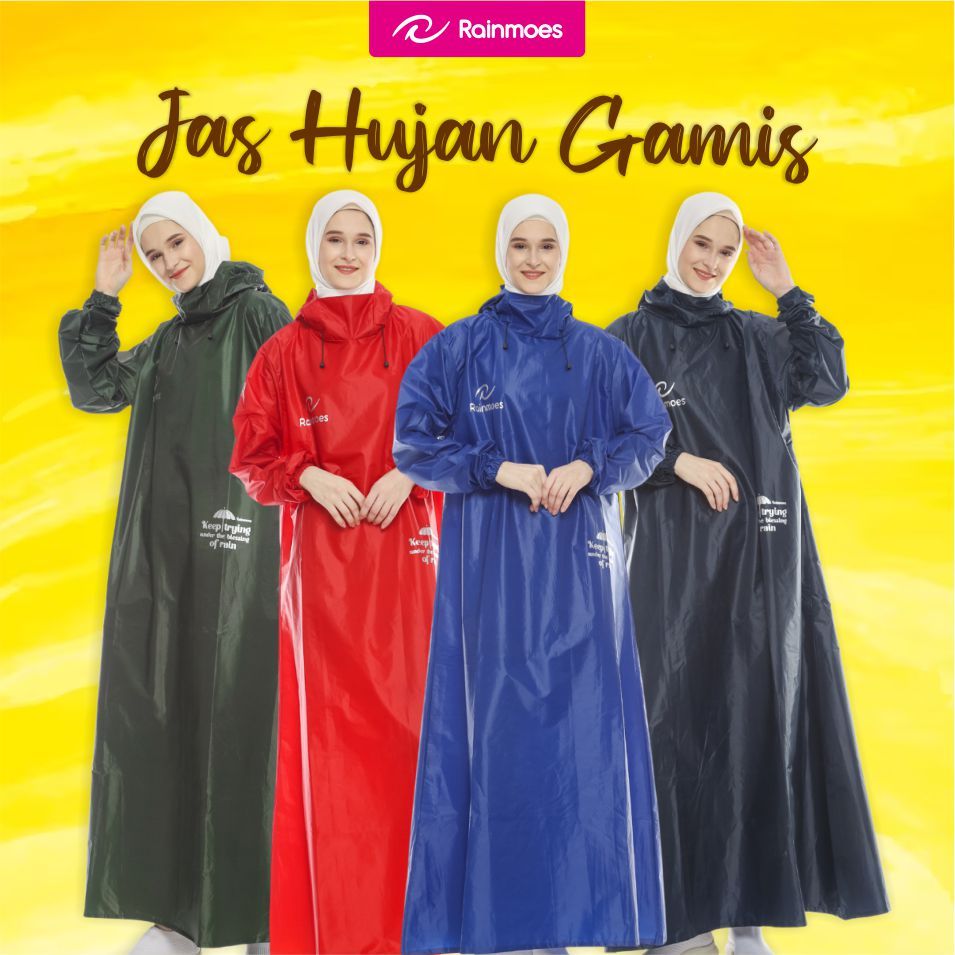 Jual RAINMOES Jas Hujan Hijabers Muslimah Mantel Gamis Syar'i Jumbo ...