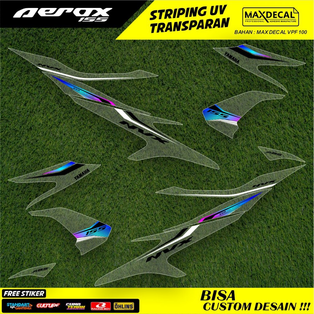 Jual STRIPING TRANSPARAN AEROX FACELIFT LIS STIKER UV ALL NEW AEROX ...